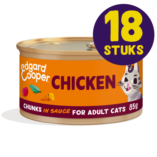 Edgard & Cooper Blikjes Kip Chunks Adult Kat 18 x 85 gram | 12552